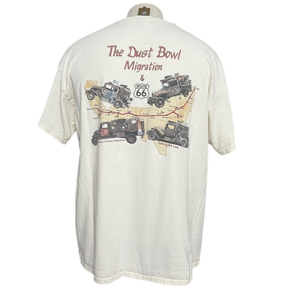 Gildan | Shirts | Vintage 20s Route 66 Dust Bowl Migration T Shirt ...